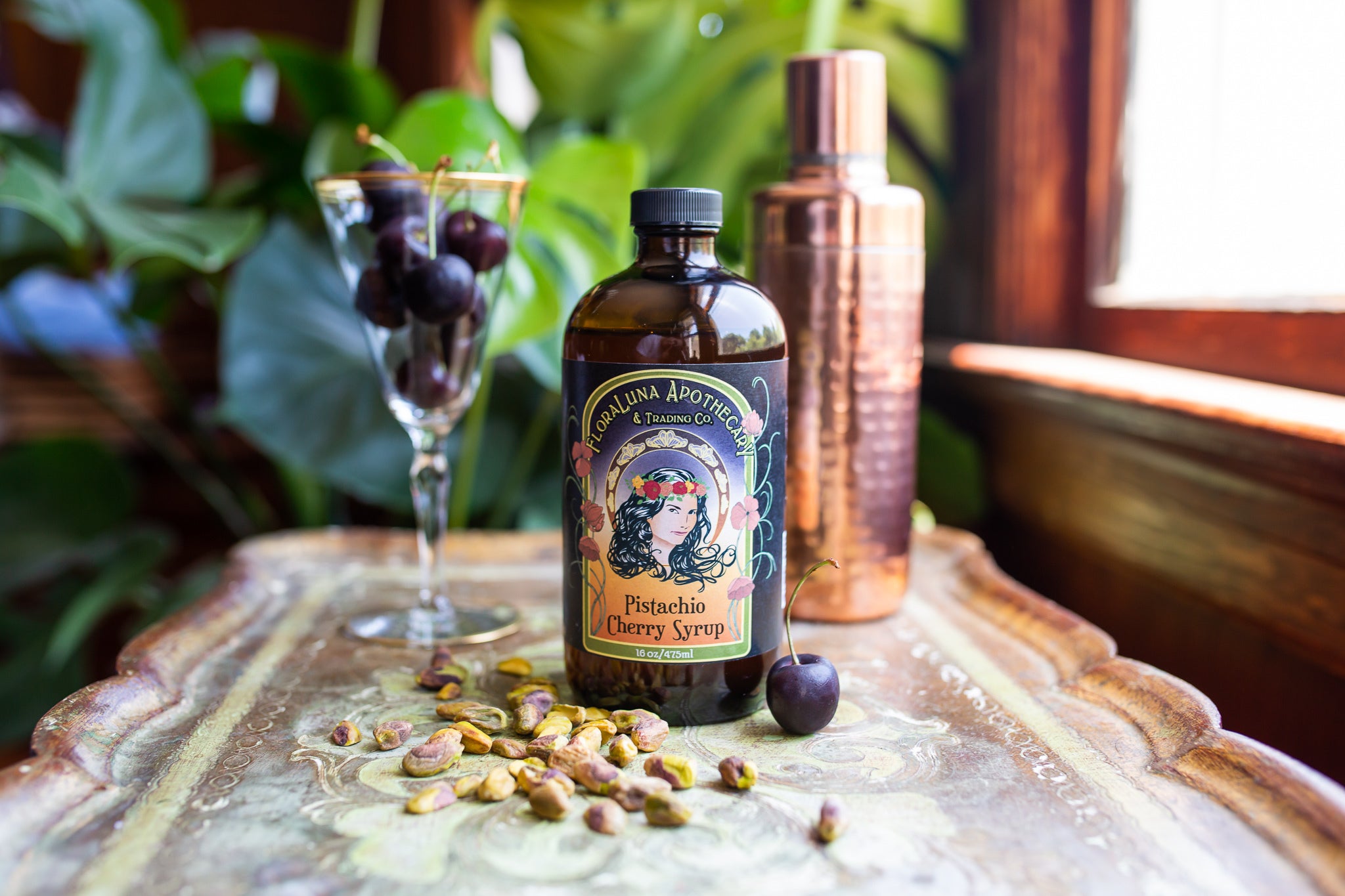FloraLuna Pistachio Cherry Botanical Soda & Cocktail Syrup | FloraLuna ...